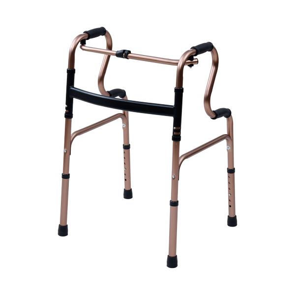 メーカー：ＹＡＭＡＺＥＮ　品番：KFW-08A-BZ　固定式・交互式・立ち上がりサポートの3WAY仕様歩行器。