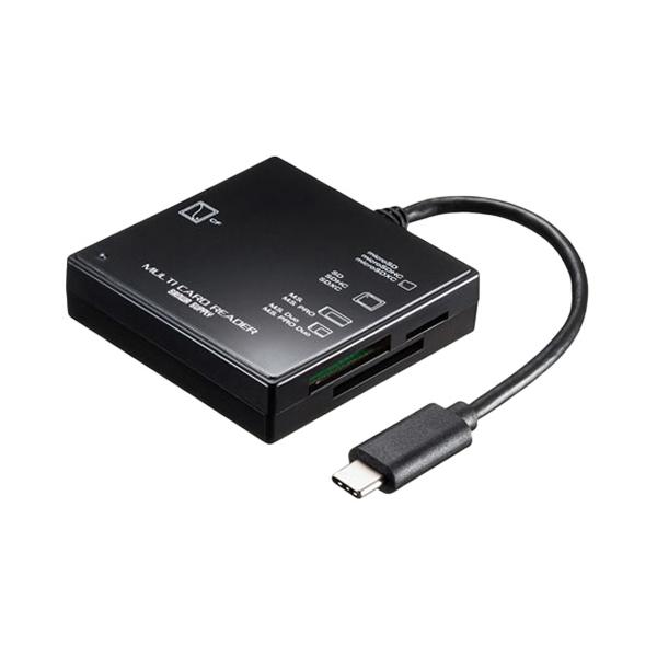 メーカー：サンワサプライ　 品番：ADR-3TCML40BKN  いろいろなメディアが読めるコンパクトなType-Cマルチカードリーダ。　　＜寸法＞USB3.2Gen1に対応した高速データ転送が可能。4スロット搭載。