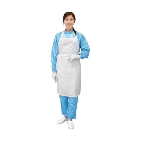 メーカー：ブラストン  品番：BSC-81001-W-F  超導電性加工繊維を使用したクリーンルーム用エプロンです。