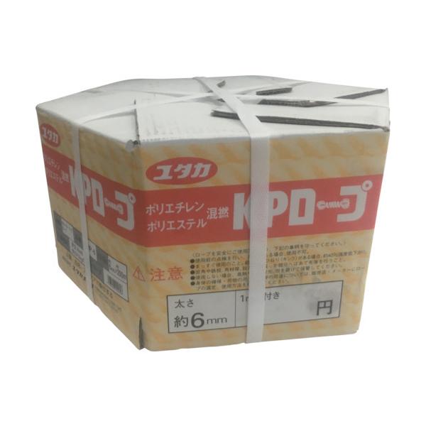 メーカー：ユタカメイク 　品番：KMP-6   強力なポリエチレンの特性を生かし作業性をアップさせるためにエステル糸を混ぜ、軽量・強力・作業性が良いロープです。　　