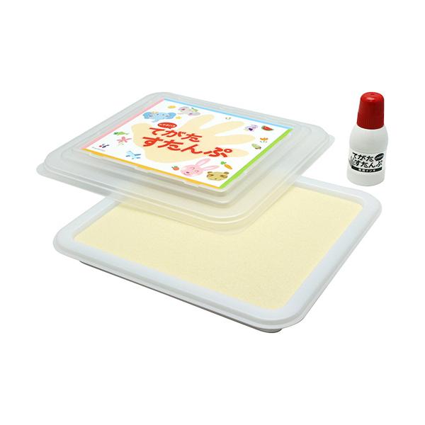 メーカー：シヤチハタ 　品番：HT-AS-P   お孫さんの成長を「てがた」で残してみませんか？　　＜パッケージ＞<BR>商品の色はピンクになります。＜作品例＞