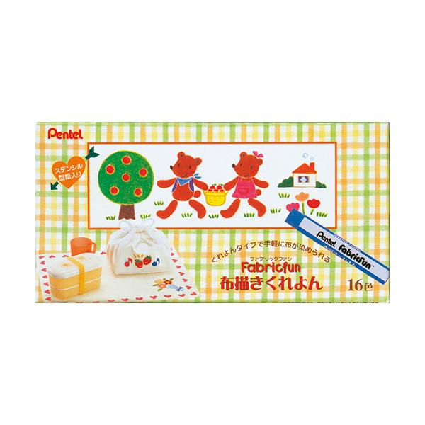 メーカー：ぺんてる　品番：PTS4-16　固型染色材で、くれよん、パスと同じように描ける布描きくれよん。