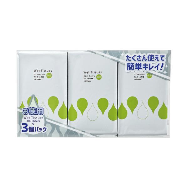 メーカー：オリジナル 　品番：TWJ-100P3P   【アルコール配合】身の回りの除菌に　　