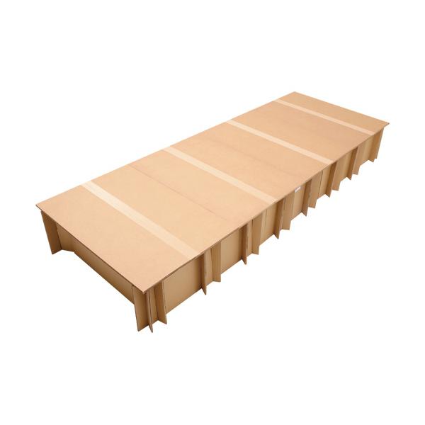 メーカー：光永 　品番：BT-5   備蓄しやすく避難者に優しい段ボール簡易ベッド　　＜ベッド下が荷物置きに＞