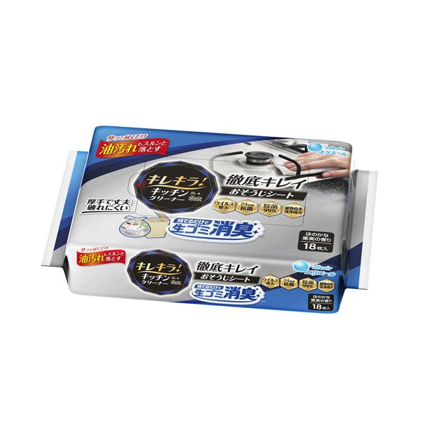 メーカー：大王製紙 　品番：キレKC18ナマゴミS   シート1枚で2役！キレイと生ゴミ消臭が叶う！　　