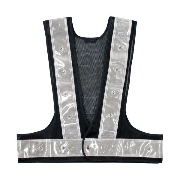 メーカー：トーグ安全工業 　品番：FSD-70BWR   高輝度LEDを使用。多機能ポケット付の反射ベスト。　　＜使用イメージ＞