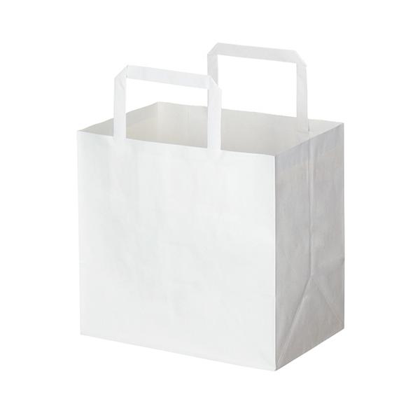 メーカー：シモジマ 　品番：#003277305   広めのマチで高さが低いから、使い方が幅広い！　　＜持ち手が太いので持ちやすい＞<br>商品の色は白になります。