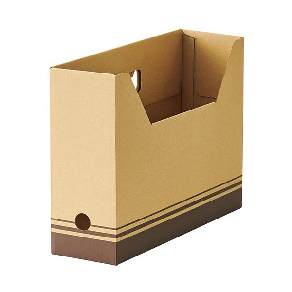 メーカー：オリジナル 　品番：TSBF-A4E   段ボールの自然な色を活かしたナチュラル仕様！さらに中芯強化で丈夫なボックスファイル。　　＜使用イメージ＞＜イメージ＞