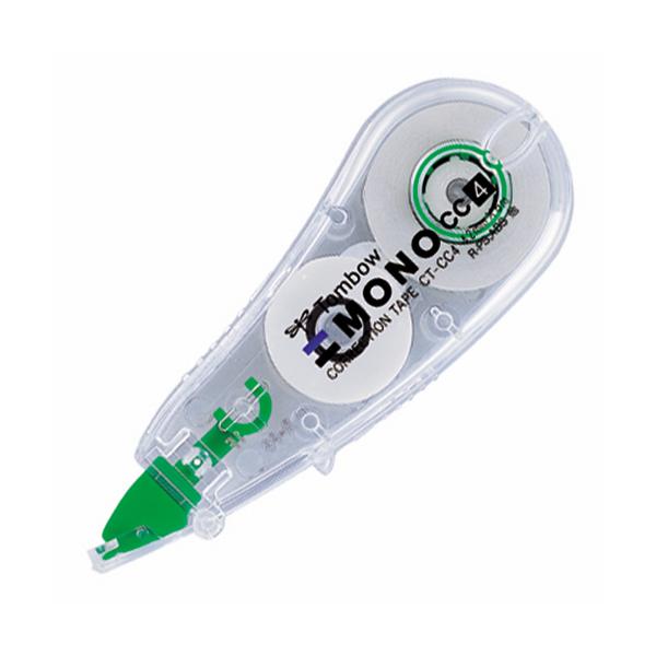 メーカー：トンボ鉛筆 　品番：CT-CC4   【使いきりタイプ】テープのヨレを軽減し、たるみ、戻りを防止しました。　　画像はイメージです。<BR>画像は５mm幅です。<BR>手ブレ補正ヘッドで紙面にしっかり密着画像...