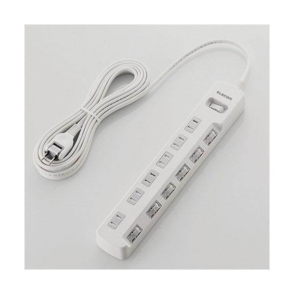 メーカー：エレコム  品番：T-K8A-2650WH  パソコンやテレビなどの精密機器を雷から守る!高性能雷サージ吸収素子内蔵、安全性と使い勝手に配慮した雷ガードタップ。