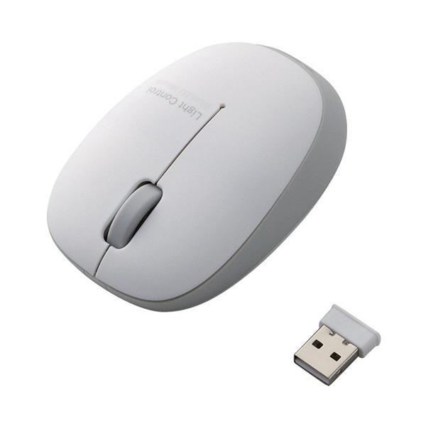 メーカー：エレコム　 品番：M-BL20DBSV  【無線タイプ】ふわっと軽く、疲れにくい！小型軽量設計で、軽い力で操作できるワイヤレスタイプのBlueLEDマウス。　　＜側面＞レシーバはマウス本体内に収納可能。＜パッケージ＞