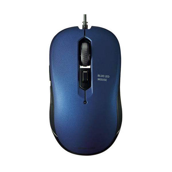 メーカー：サンワサプライ 　品番：MA-BL114BL   【有線タイプ】多機能ながらシンプルデザインの5ボタン・ブルーLEDマウス　　＜寸法図＞<BR>単位：mm＜シンプルな対称形で使いやすい＞＜カウント切り替えボタンを押すだ...
