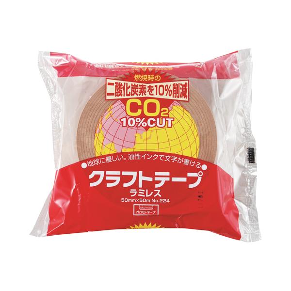 メーカー：オカモト 　品番：No.224-50   油性インクで字が書けるクラフトテープ。　　＜油性マジックで文字が書ける＞