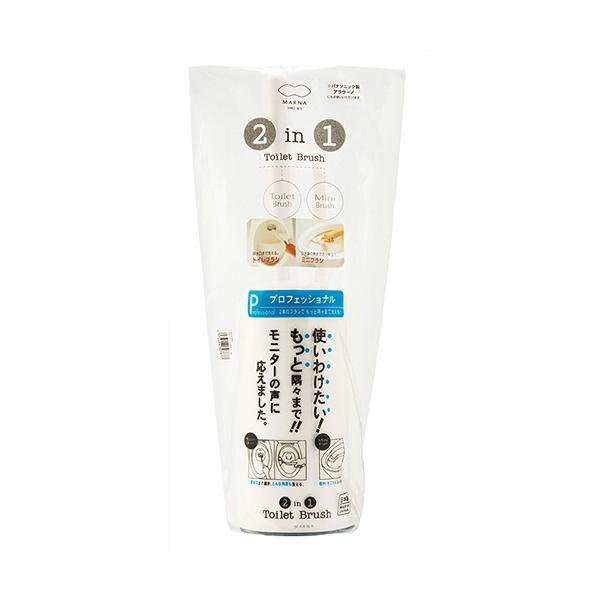 メーカー：マーナ　 品番：W078W  使い分けができる大小2種類のトイレブラシのセット。便器のフチ裏などの細かい部分や排水口などの汚れをしっかり落とします。　　使い分けができる大小2種類。大きなブラシは全面植毛でしっかり洗える。フチ裏や細...