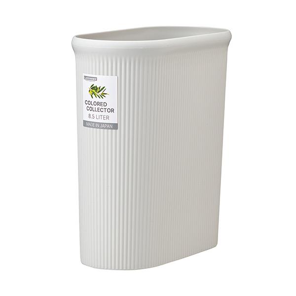 メーカー：岩崎工業　 品番：L-1070 WH  縦ストライプのシンプルデザインが好評で20年以上売れ続けている屑入れのベストセラー　　