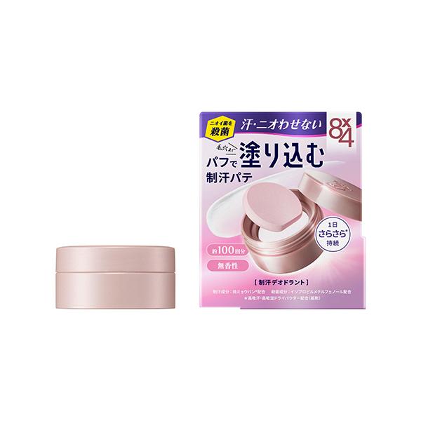 メーカー：花王　 品番：447135  パフで塗り込む制汗パテ。1日ずっと汗・ニオイを防ぐ。　　