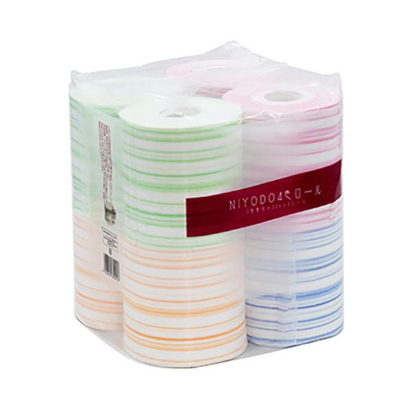 メーカー：和光製紙　 品番：602013  4色のパステルカラーで、見た目もきれいでかわいくトイレが華やかに。　　＜使用イメージ＞