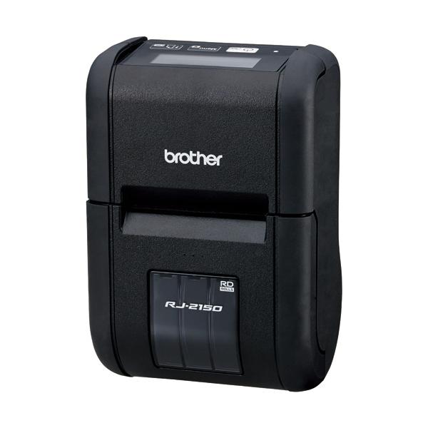 メーカー：ブラザー　 品番：RJ-2150  対落下2.5m、防塵防滴IP54のコンパクト頑丈モデル。用紙幅2インチのラベル/レシート兼用モバイルプリンター　　＜側面＞同梱のベルトクリップで装着できます。