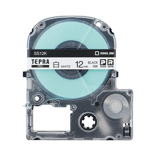 メーカー：キングジム 　品番：SS12K-5P   ＫＩＮＧ　ＪＩＭ　テプラＰＲＯシリーズ。環境対応の簡易包装５本パック。　　＜パッケージ＞<BR>※メーカー都合によりパッケージデザイン変更が順次行われております。