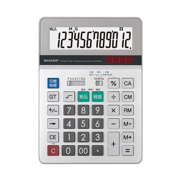 メーカー：シャープ　 品番：EL-S762K-X  見やすさ、使いやすさを意識したデザイン。実務計算で便利な機能搭載。　　裏面はすべりを防ぐ大型ゴム足を採用。見やすい表示角度が選べるチルトディスプレイ。