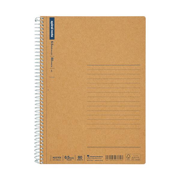 メーカー：マルマン　 品番：N237ES  スムーズに切り離せる高精度の切り取りミシン目入り。　　書き味のいい筆記用紙。<BR>※商品は横罫/A5になります。硬いクラフト表紙で立ったまま書くことも可能。<BR>※商品...