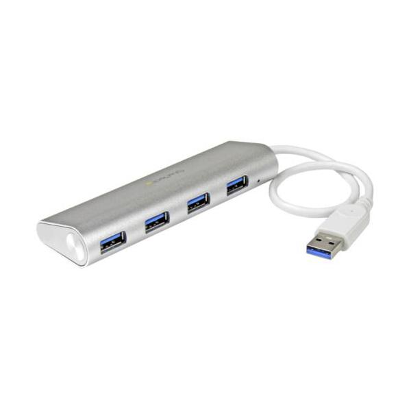 メーカー：ＳｔａｒＴｅｃｈ．ｃｏｍ  品番：ST43004UA  MacBookにUSB 3.0（5Gbps）ポート4口を追加するハブ。長めのケーブル、Appleスタイルのシルバーを使用