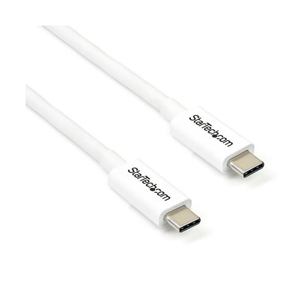 メーカー：ＳｔａｒＴｅｃｈ．ｃｏｍ 　品番：TBLT3MM2MW   一般的なケーブルの2倍のデータ転送速度を実現し、デュアル4K解像度（60Hz）のビデオとデバイスの給電に対応　　