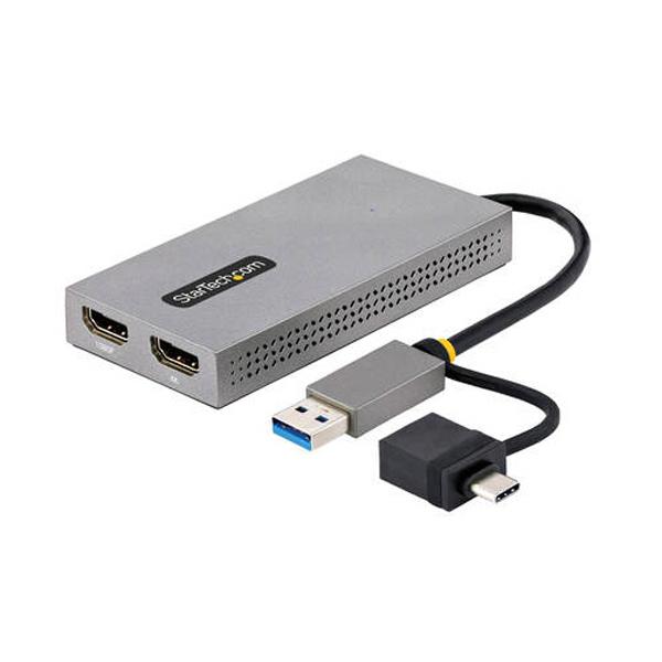 メーカー：ＳｔａｒＴｅｃｈ．ｃｏｍ 　品番：107B-USB-HDMI   パソコンのUSB Type-A 3.2 Gen1ポート1口から2台のHDMIディスプレイを追加するディスプレイ変換アダプターです。　　