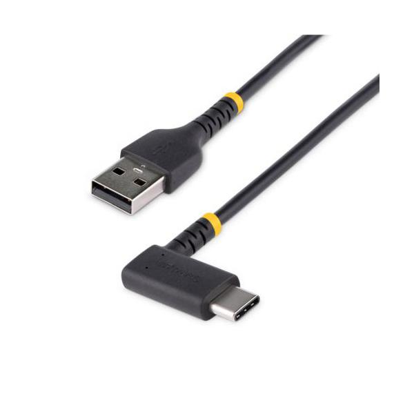 メーカー：ＳｔａｒＴｅｃｈ．ｃｏｍ 　品番：R2ACR-1M-USB-CABLE   高耐久L型右向きUSB-Cケーブル。USB周辺機器の接続&amp;充電に使用でき、デバイスにぴったり沿ってケーブルの引き回しが可能　　＜使用イメージ＞