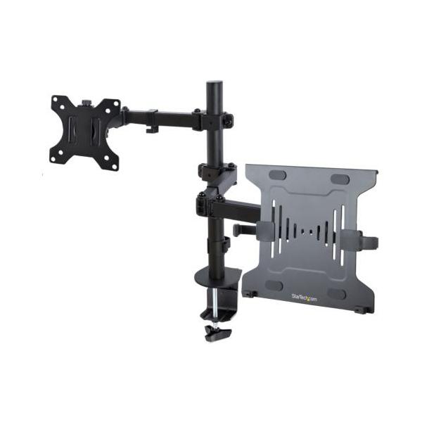 メーカー：ＳｔａｒＴｅｃｈ．ｃｏｍ　 品番：A2-LAPTOP-DESK-MOUNT  VESA規格対応ノートパソコントレイ付 シングルモニターアーム。　　モニターアームとノートパソコントレイ。