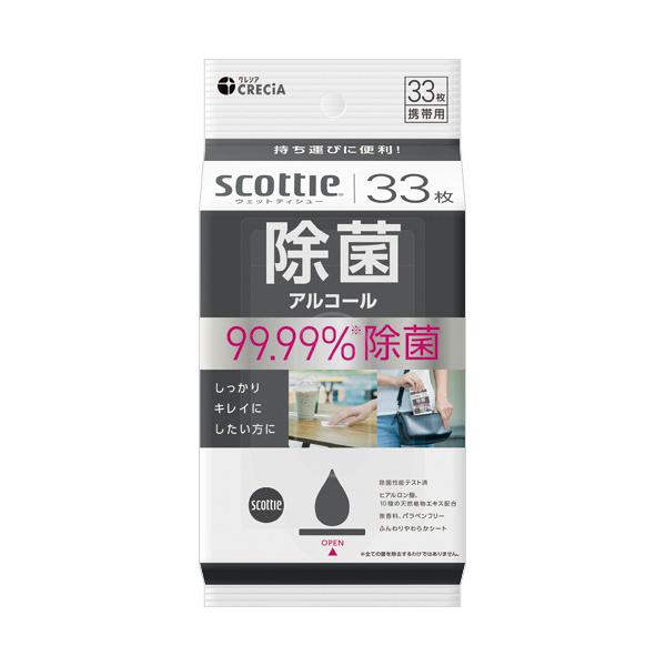 メーカー：日本製紙クレシア 　品番：76956   【アルコール配合】身のまわりを99.99％除菌するウエットティシュー。　　