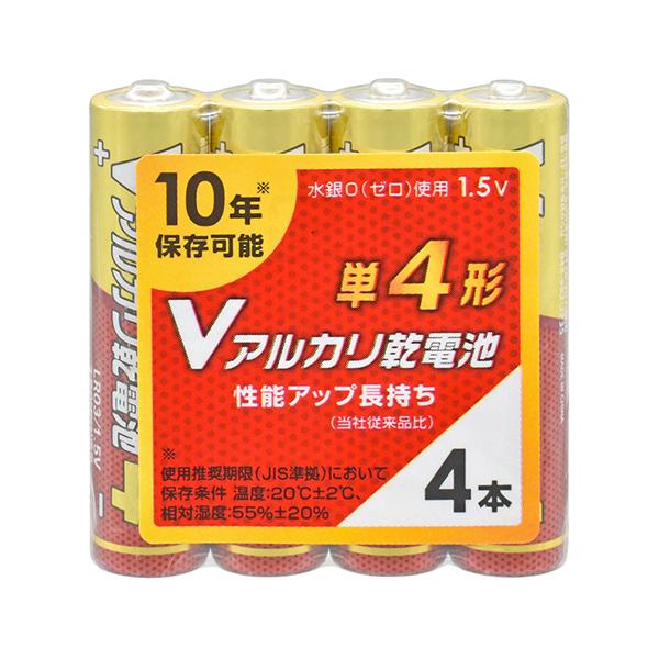 メーカー：オーム電機　 品番：LR03VS4P  保存可能期間10年のアルカリ乾電池です。　　