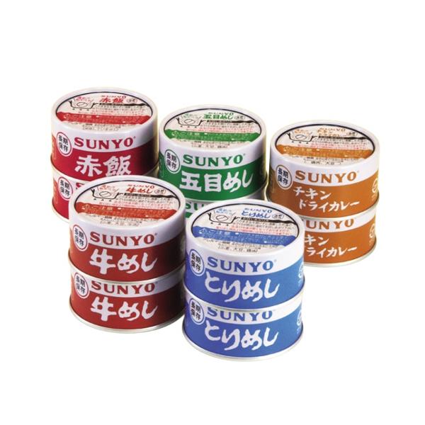 メーカー：ファミリー・ライフ　品番：a23658　いざという時にもおいしい5種のご飯缶詰　※非常時などは、ご納品に1カ月以上かかる場合がございます。