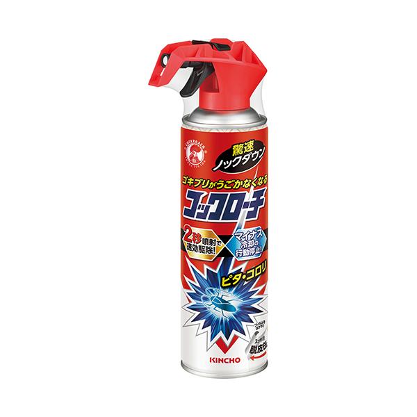 メーカー：大日本除蟲菊　ＫＩＮＣＨＯ　 品番：321618  見つけたゴキブリに2秒噴射で速攻駆除！速効成分＋冷却効果でWの効きめ。　　
