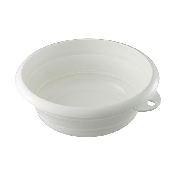 メーカー：伊勢藤   品番：I-522W   小さくたためる、やわらか素材のソフト湯おけ。