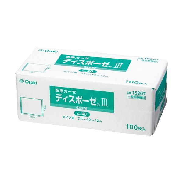 メーカー：オオサキメディカル 　品番：15207   使いやすいサイズに折りたたんであり、傷口の手当てに好適なガーゼです。　　