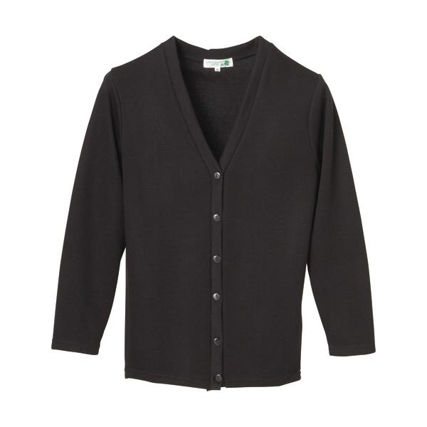 メーカー：ディーフェイズ 　品番：C-10-026-LL   前かがみ姿勢でも背中が出ないロング丈カーディガン。　　＜着用イメージ＞<BR>商品の色はブラックになります。