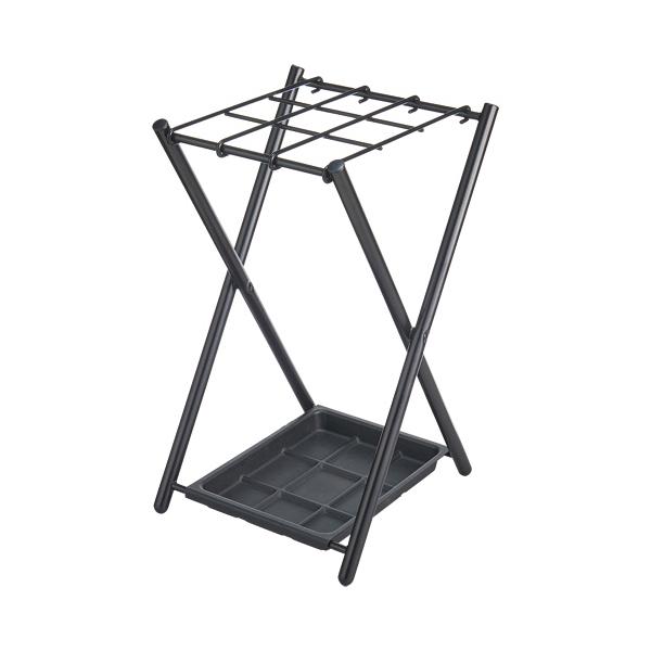 メーカー：ナカバヤシ　 品番：ASD-S9-BK  小規模オフィスにぴったりな小型タイプの傘立て。　　＜折りたたみ時＞＜使用イメージ＞<BR>商品は9本用になります。