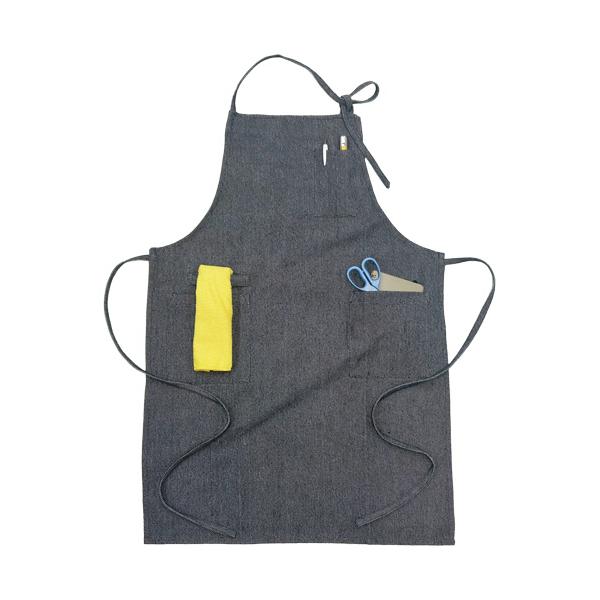 メーカー：レップ　 品番：576403  あらゆる現場で手軽に使えるゆったりフォルムのデニム調エプロン。　　※画像はイメージです。＜バックスタイル＞