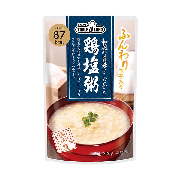 メーカー：丸善食品工業　品番：404577　国産コシヒカリ100％使用の、ふんわり卵入り味付きレトルトおかゆ