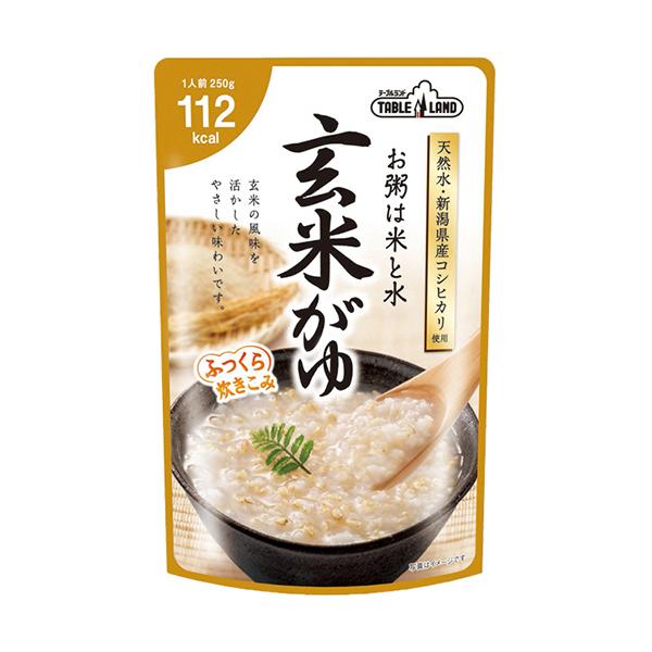 メーカー：丸善食品工業　品番：413592　1食112kcal。天然水・厳選された新潟県産コシヒカリ玄米を使用した、柔らか仕上げのレトルトおかゆ