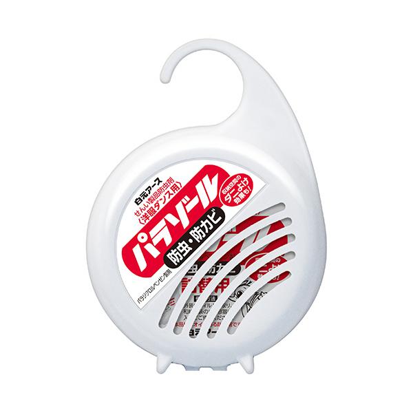 メーカー：白元アース　 品番：10052-0  洋服ダンスのパイプに吊り下げるタイプの防虫剤です。　　＜パッケージ記載＞