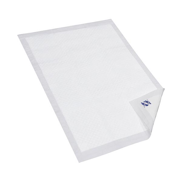 メーカー：オオサキメディカル　 品番：75155  ズレ止めテープでしっかり固定ができる洗濯の手間が不要な使い捨て防水マットです。　　＜パッケージ＞