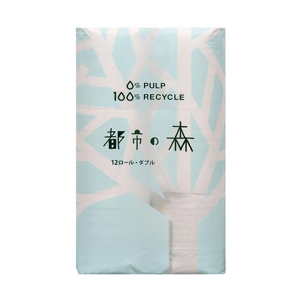 メーカー：西日本衛材　 品番：31166  西日本衛材の古紙再生製品の開発・取り組み「都市の森プロジェクト」から生まれたトイレットペーパー。　　＜パッケージ裏面＞