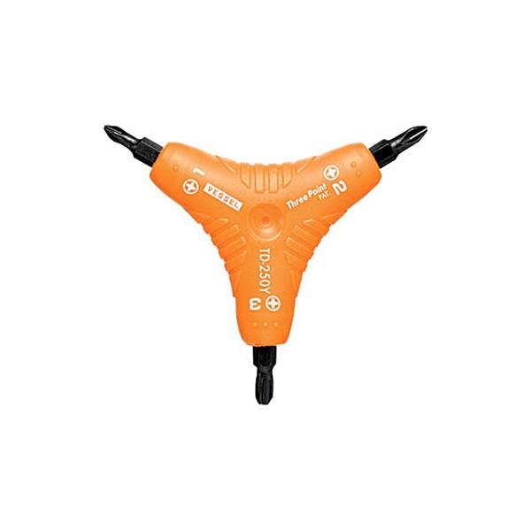 メーカー：ベッセル　品番：TD250Y　1本で3サイズ使えるコンパクトで便利なドライバーです。