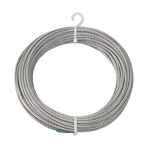 メーカー：ＴＲＵＳＣＯ 　品番：CWS-4S10   ステンレスロープは耐食性、耐錆性、耐熱性、耐摩擦性に優れ、その上美しい光沢を持っているため、産業用からレジャー関連まで広範囲の分野に使用されています。　　代表画像（画像はイメージです。）