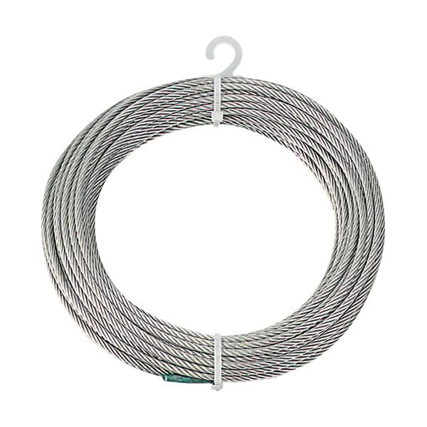 メーカー：ＴＲＵＳＣＯ　品番：CWS-6S10　ステンレスロープは耐食性、耐錆性、耐熱性、耐摩擦性に優れ、その上美しい光沢を持っているため、産業用からレジャー関連まで広範囲の分野に使用されています。