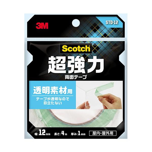 メーカー：３Ｍ 　品番：STD-12   テープが透明なので目立たない、両面テープ。　　＜使用イメージ＞
