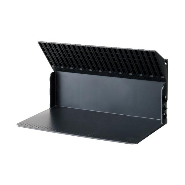 メーカー：リヒトラブ　 品番：A-3575-24  本を抜き取っても隣の本が倒れないブックスタンド　　＜パッケージ＞うら面には滑り止めの足ゴム付。<br>※商品の色はブラックになります。本を差し込むとストッパーが上がります。&l...