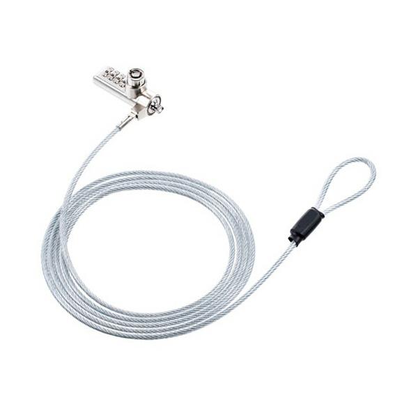 メーカー：サンワサプライ　 品番：SL-88  シリンダ＋ダイヤル錠対応セキュリティワイヤー。　　番号でも鍵でも開錠可能なセキュリティワイヤー。番号でも鍵でも開錠可能なセキュリティワイヤー。